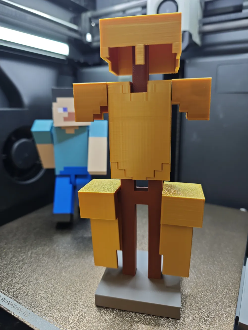 Minecrat moving figure Steve with stand & armor by Maer MakerWorld ...
