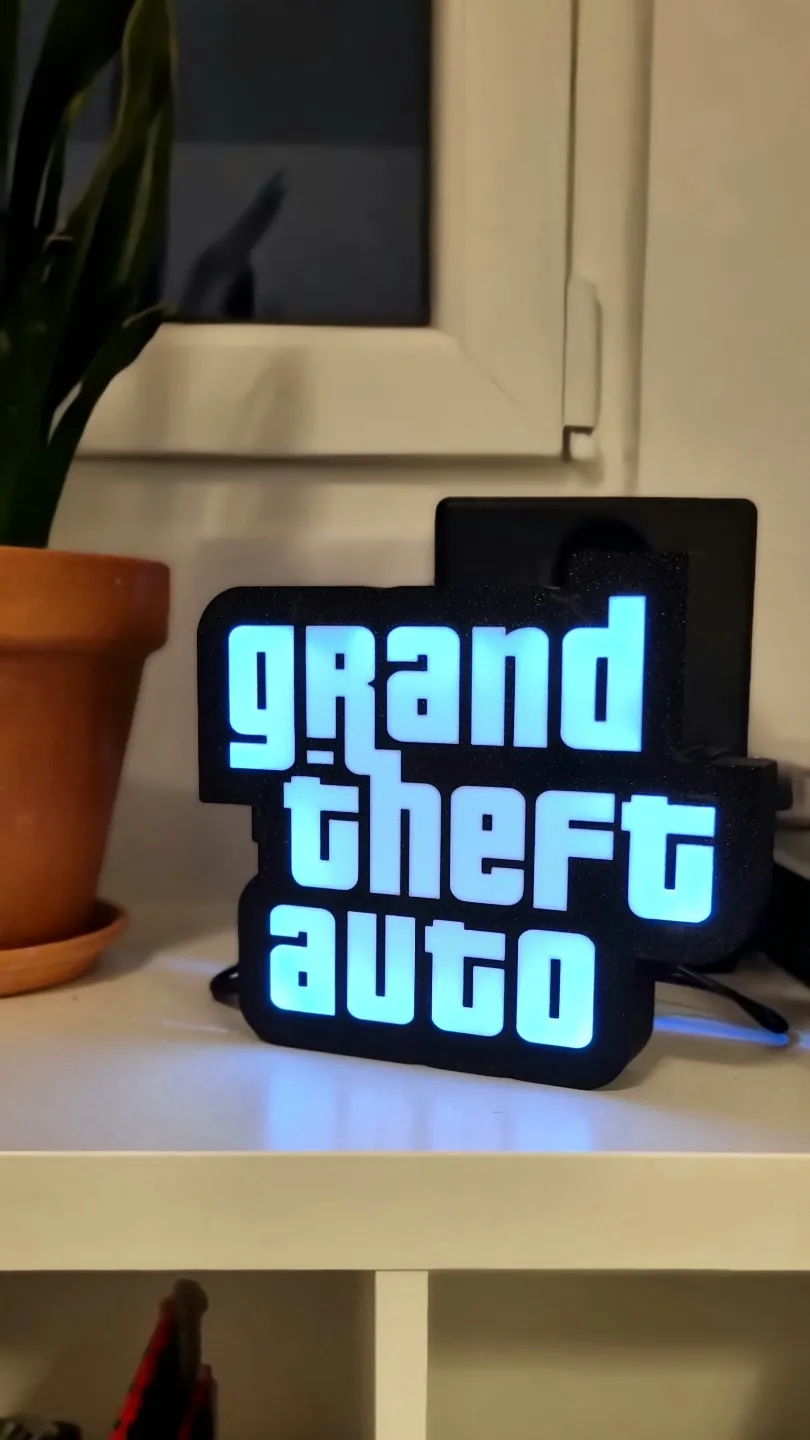 GTA Flat Lamp | Mutli Color by Moar Makes - MakerWorld