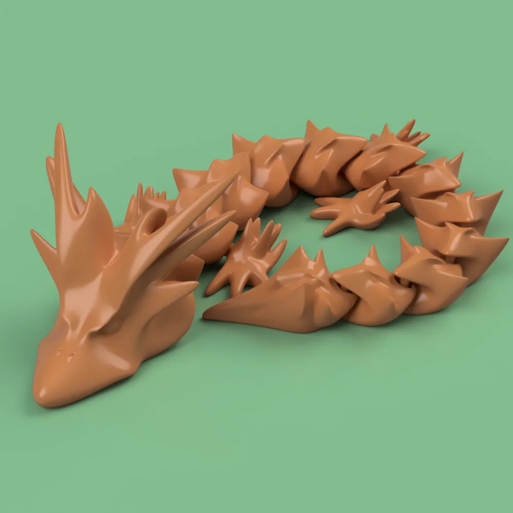 'HORNY DRAGON' - PRINT-IN-PLACE, ARTICULATED DRAGON - SUPPORT FREE ...