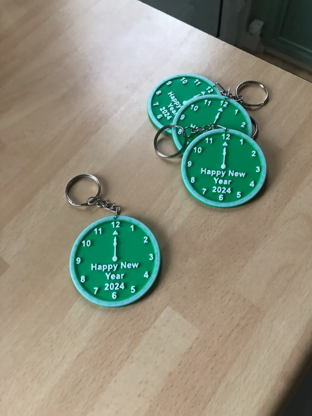 2024 New Years Clock Midnight Key Chains by kevr102 - MakerWorld