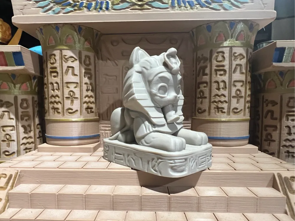 Pharaoh Meow: The Sphinx Cat Statue by AT62 MakerWorld: Download Free 3D Models