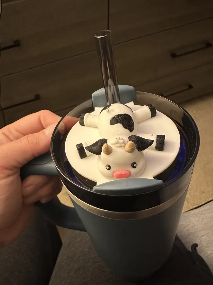 Cow Stanley Topper - Free 3D Print Model - MakerWorld