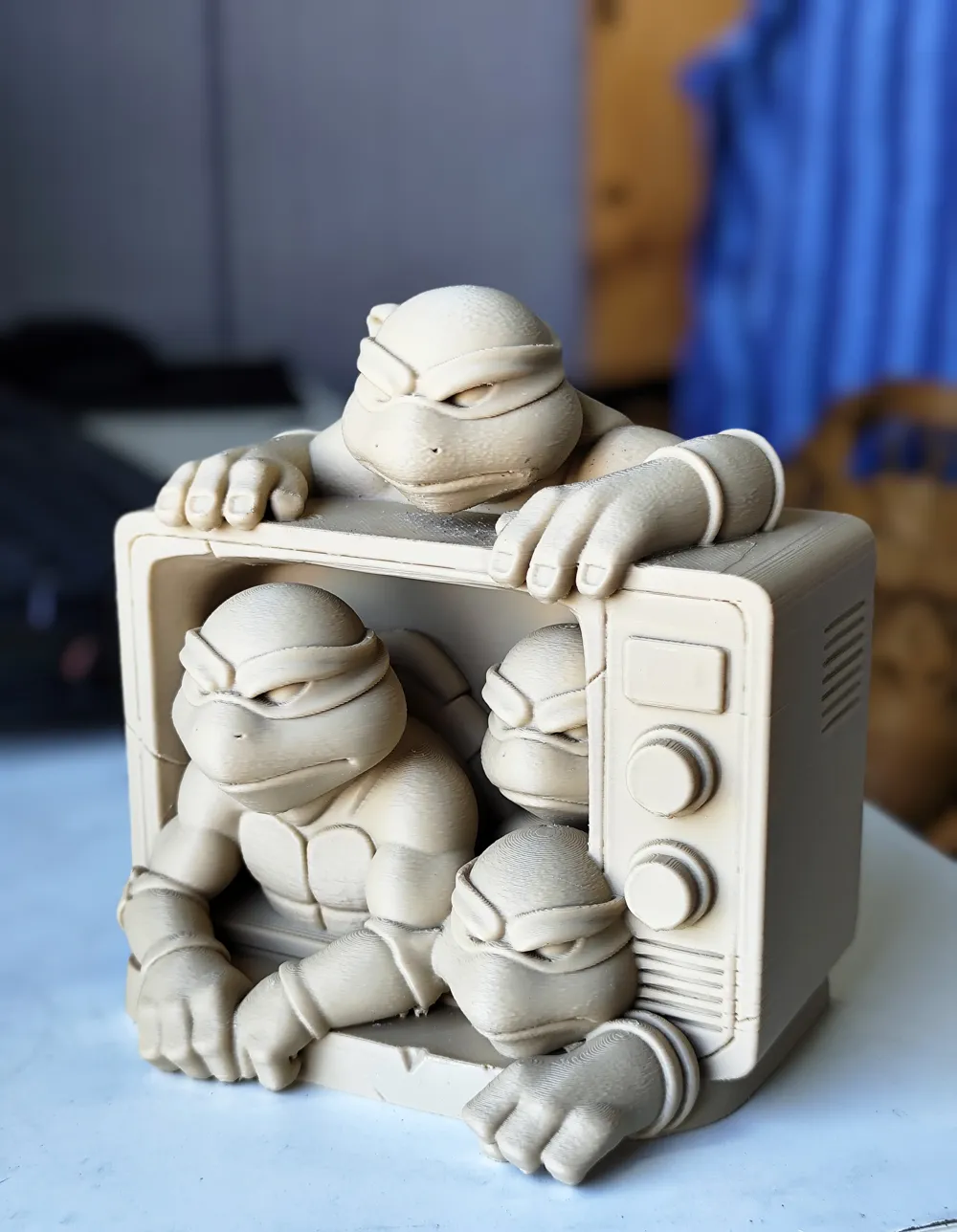 Teenage Mutant Ninja Pen Holder – Retro TV Style - Free 3D Print Model ...