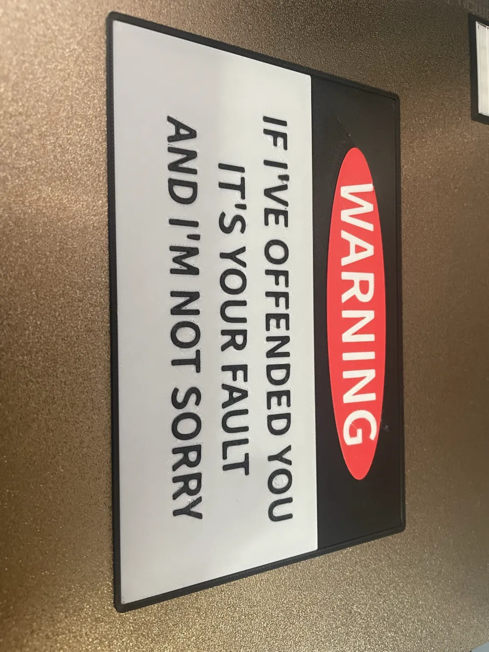 Warning Offended (V2) 1hr print AMS Remixed by P Summers - MakerWorld