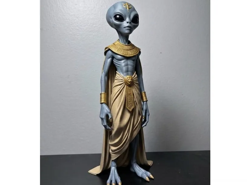 The Ancient Visitor: Egyptian Grey Alien Statue - Free 3D Print Model ...