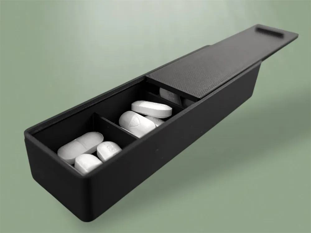 Pill Organizer (box) with Sliding Lid - Free 3D Print Model - MakerWorld