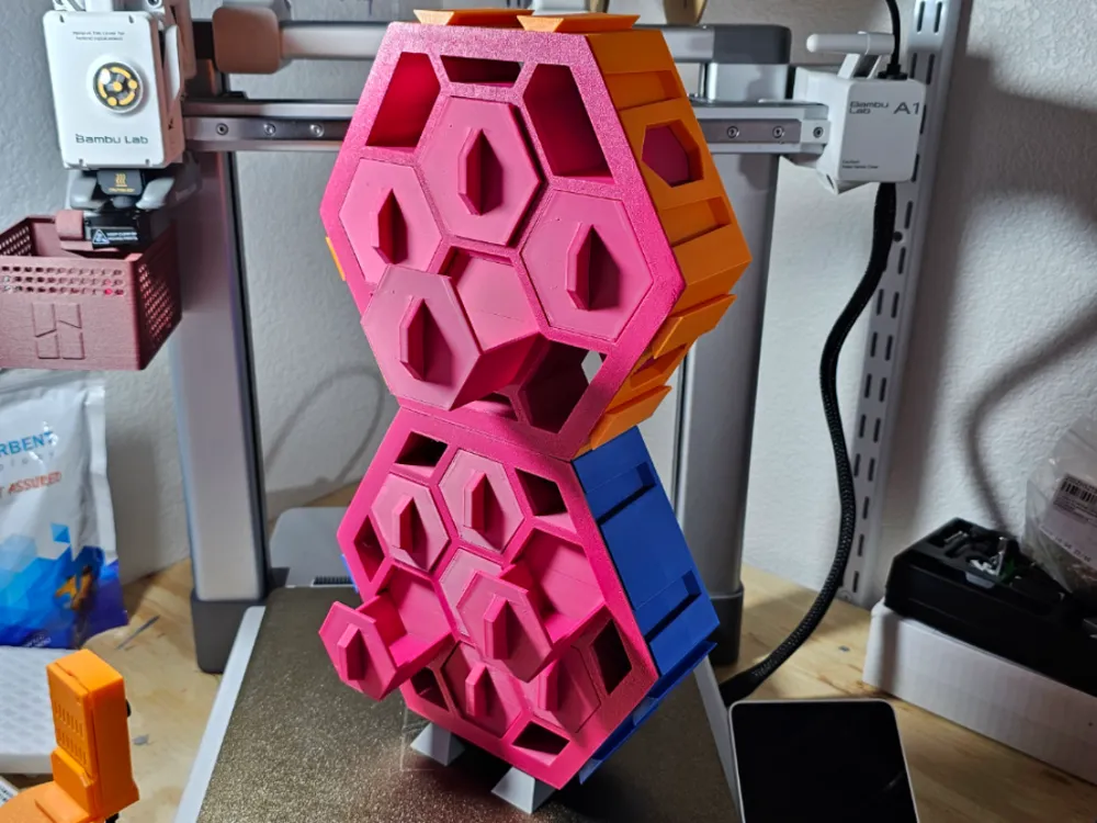 Modular Hexagon Storage System - HexaCore Hub by user_1516547865 - MakerWorld