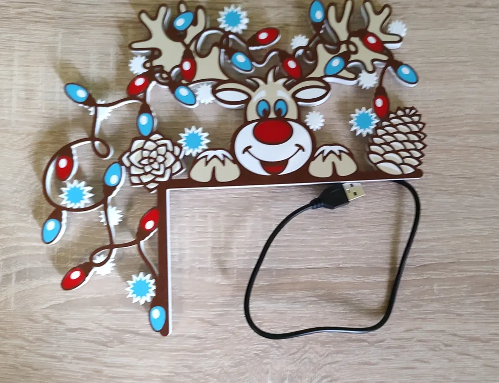 Christmas Illuminated door corner Reindeer - Free 3D Print Model ...