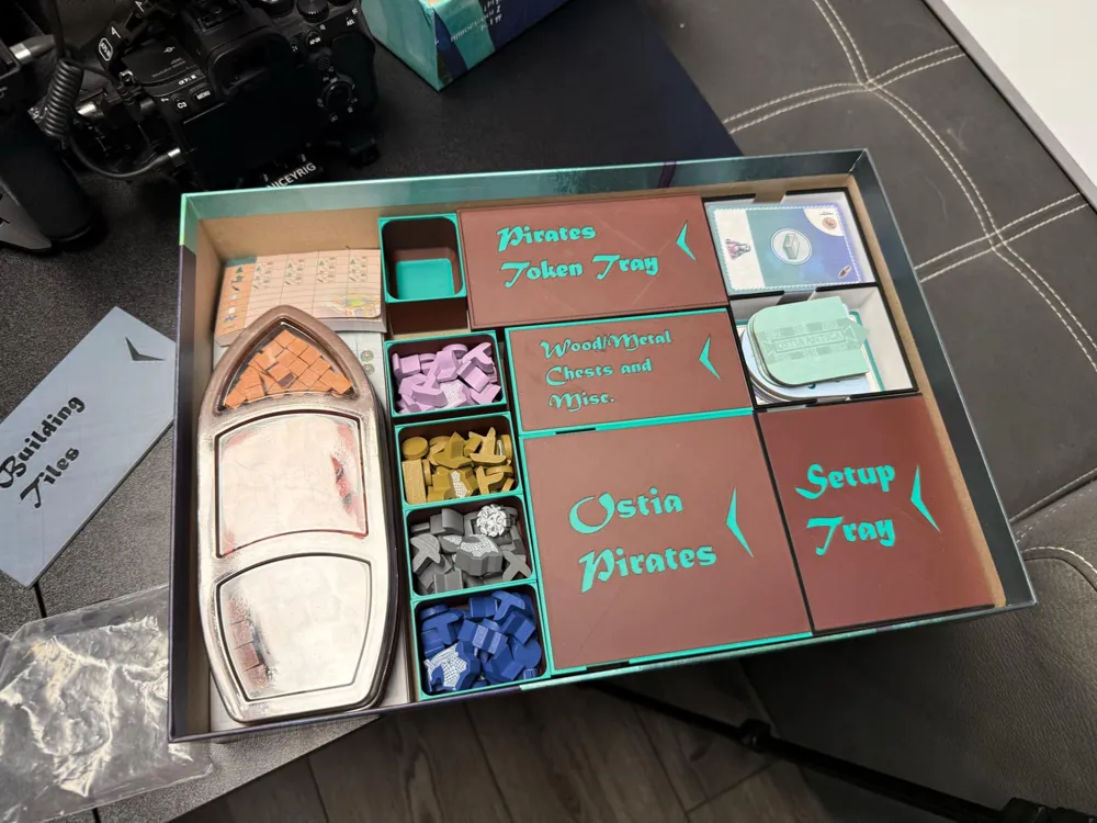 Ostia + Pirates Board Game Insert + Lids by Johnrouchotas - MakerWorld