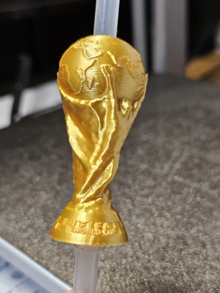 World Cup Trophy straw topper - Free 3D Print Model - MakerWorld