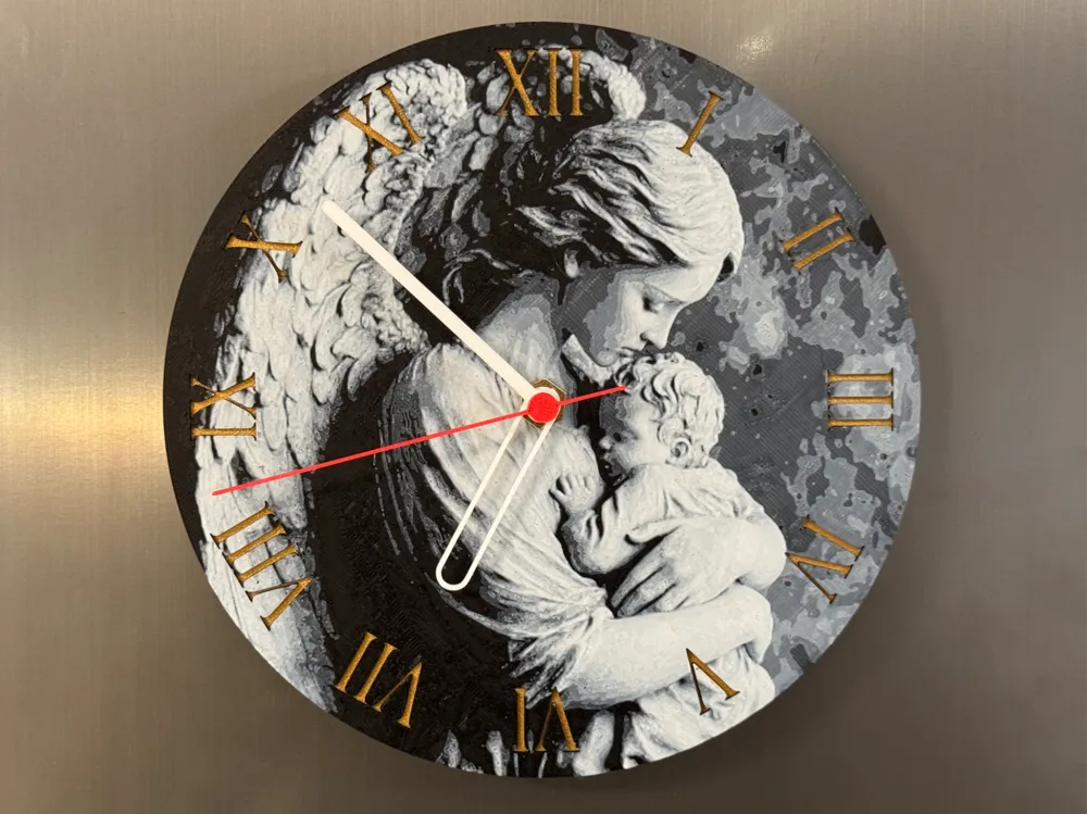 wall / desk clock angel with baby by cP3DMakerWorld: Download Free 3D ...