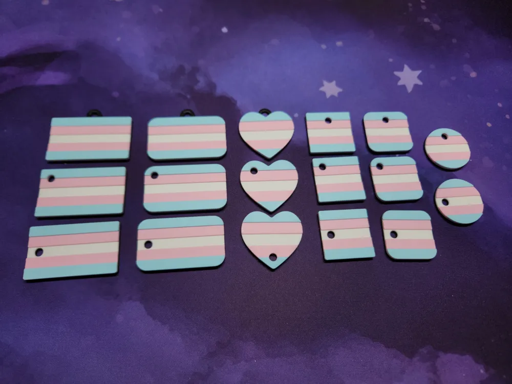 Transgender Flag Keychains (+ 6 other flags) Remixed by Amethyst3D ...