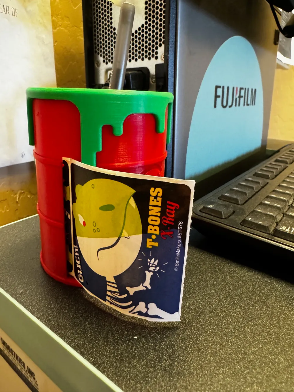 Radiation Sticker dispenser and pen cup by centured - MakerWorld