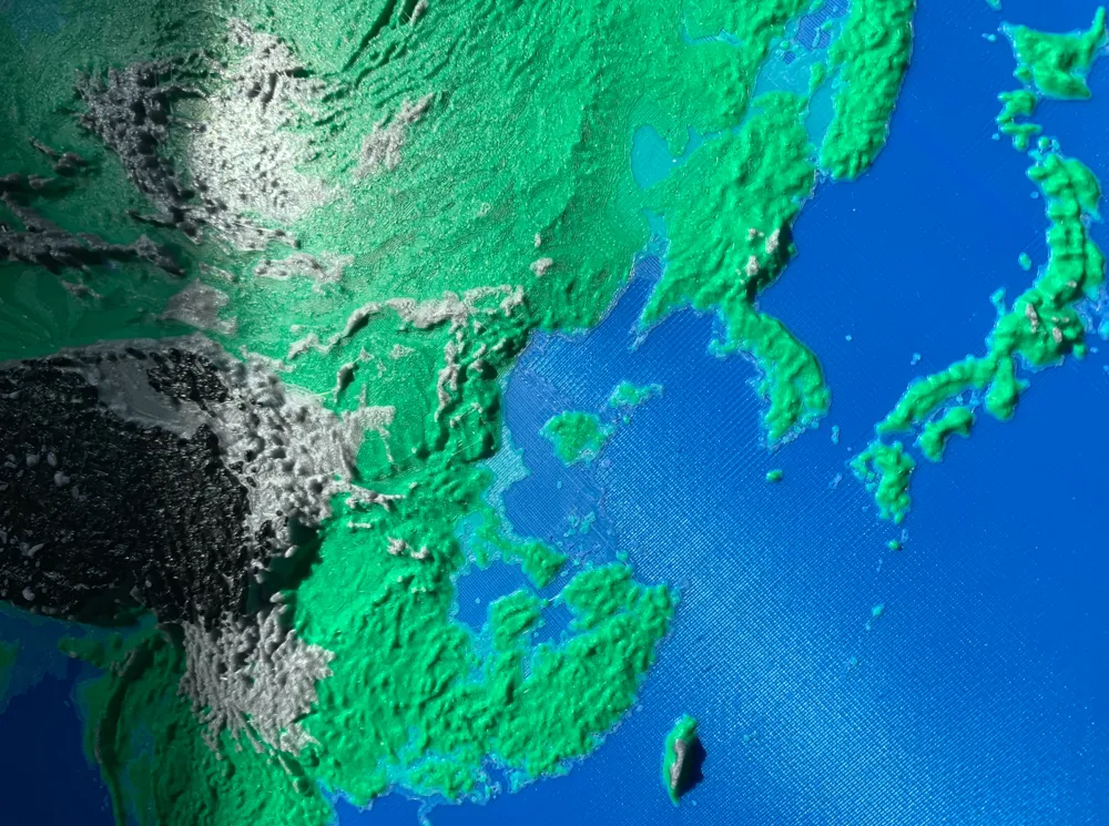 East Asia topographic map 东亚地形图 by danielha2058 - MakerWorld