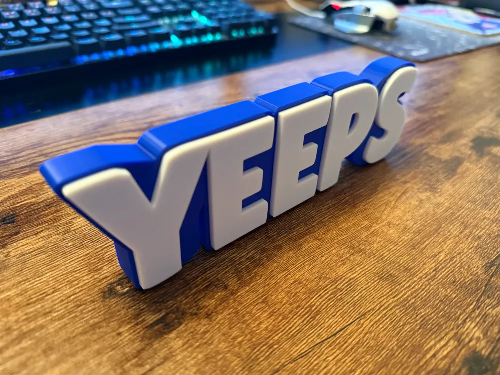 Yeeps Standing Logo - Free 3D Print Model - MakerWorld