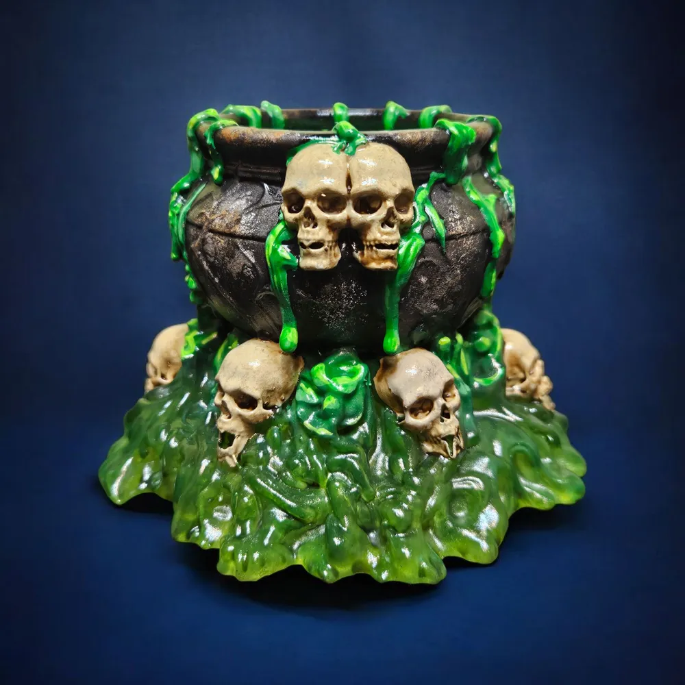 Gothic Witch Cauldron Backflow Incense Burner - Free 3D Print Model ...