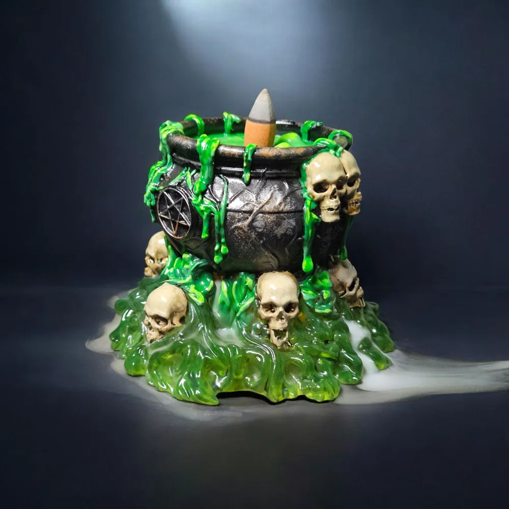 Gothic Witch Cauldron Backflow Incense Burner - Free 3D Print Model ...