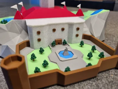 Mario 64 Peach's Castle with Courtyard - Diorama by Arniel86 MakerWorld ...