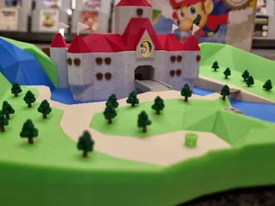 Mario 64 Peach's Castle with Courtyard - Diorama by Arniel86 - MakerWorld