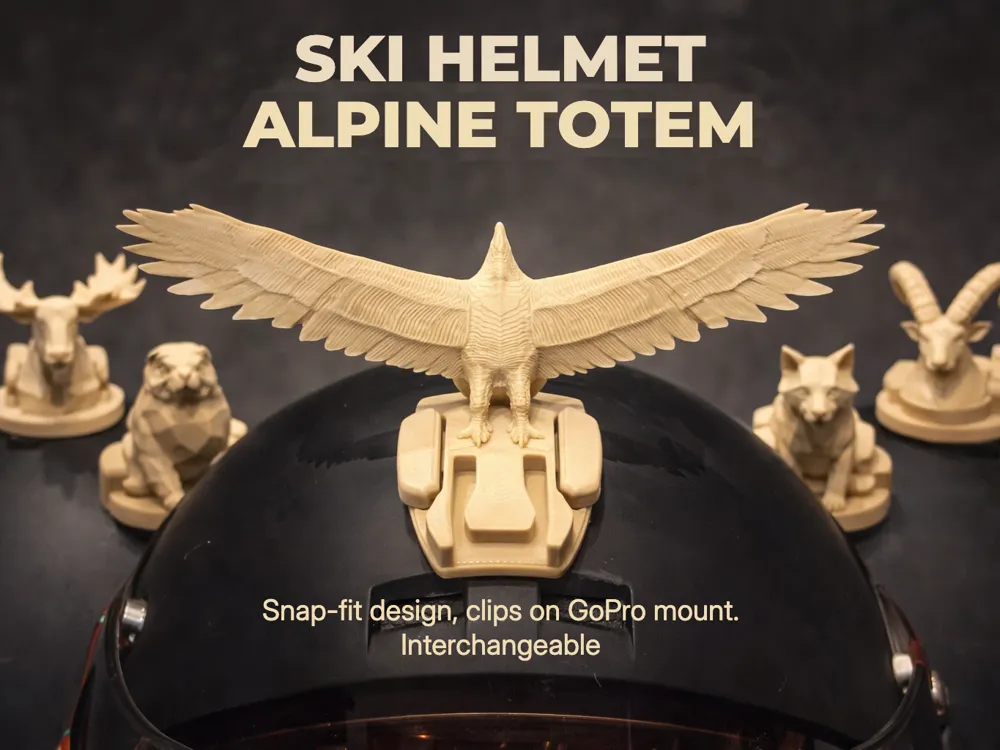 Totem Alpin – décoration de casque à clipser – GoPro - Modèle d ...