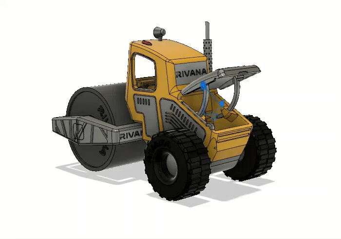 Yellow Road Roller Modern Version 2 with movements by Black Jack - MakerWorld