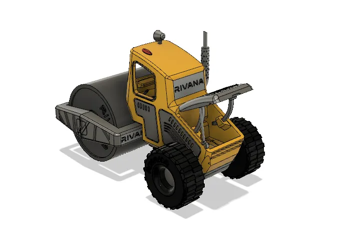Yellow Road Roller Modern Version 2 with movements by Black Jack - MakerWorld
