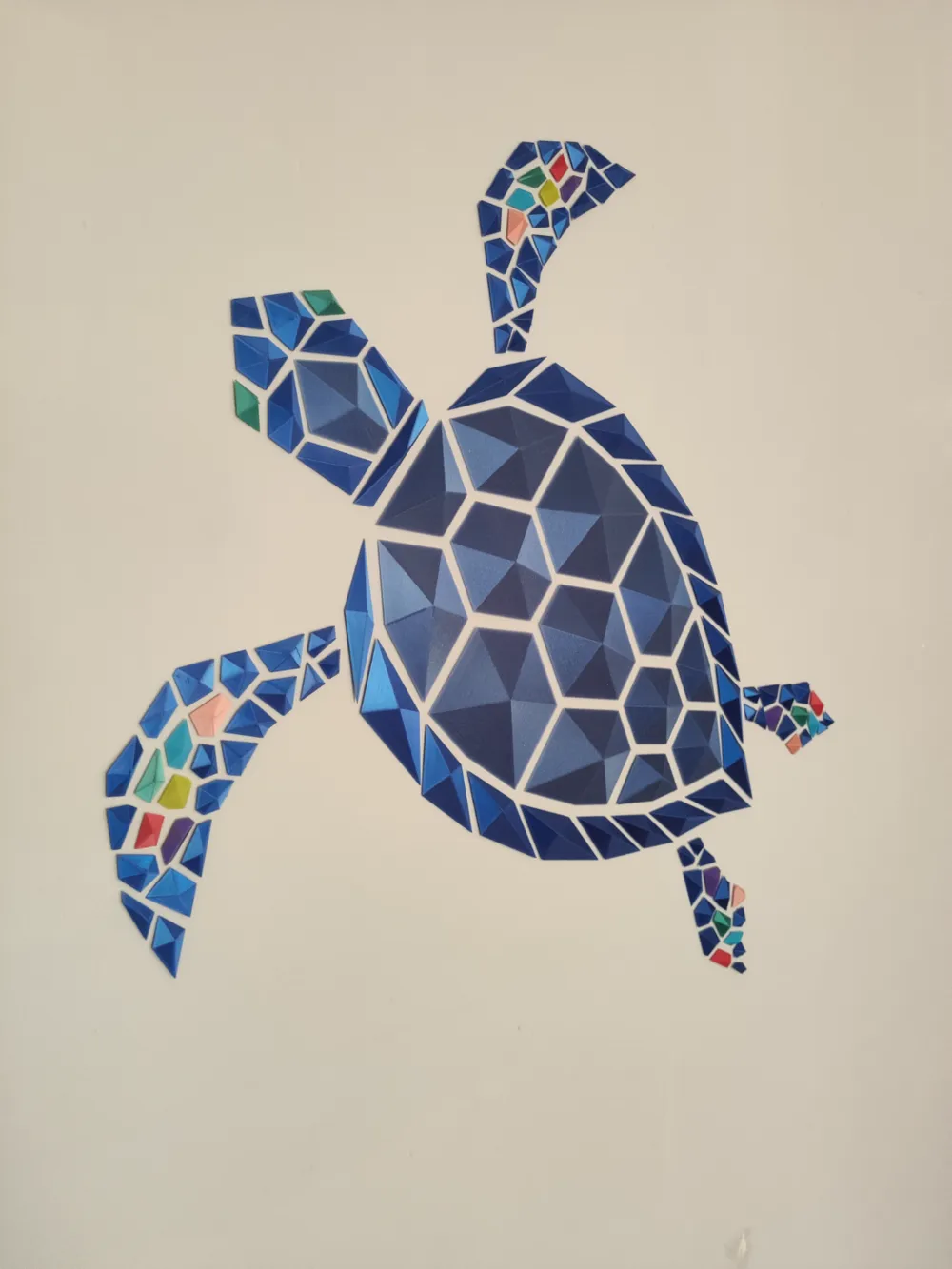 Geometric Turtle sea wall art by dgemily - MakerWorld