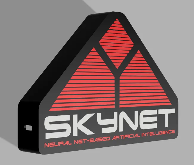 Terminator Skynet Logo Lightbox by KF Designs - MakerWorld