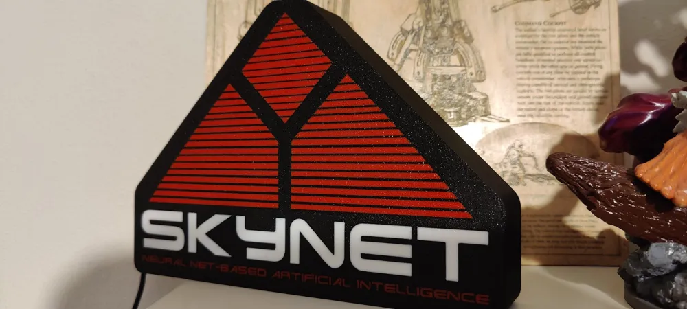 Terminator Skynet Logo Lightbox by KF Designs - MakerWorld