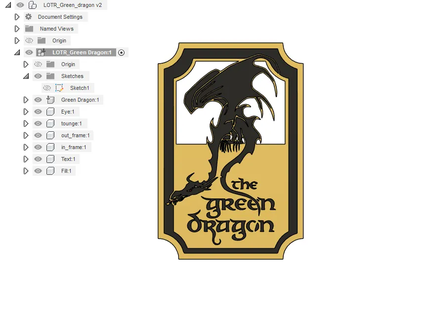 Lord of the rings Green Dragon LOTR sign FaceDown by Mrtk1970 ...