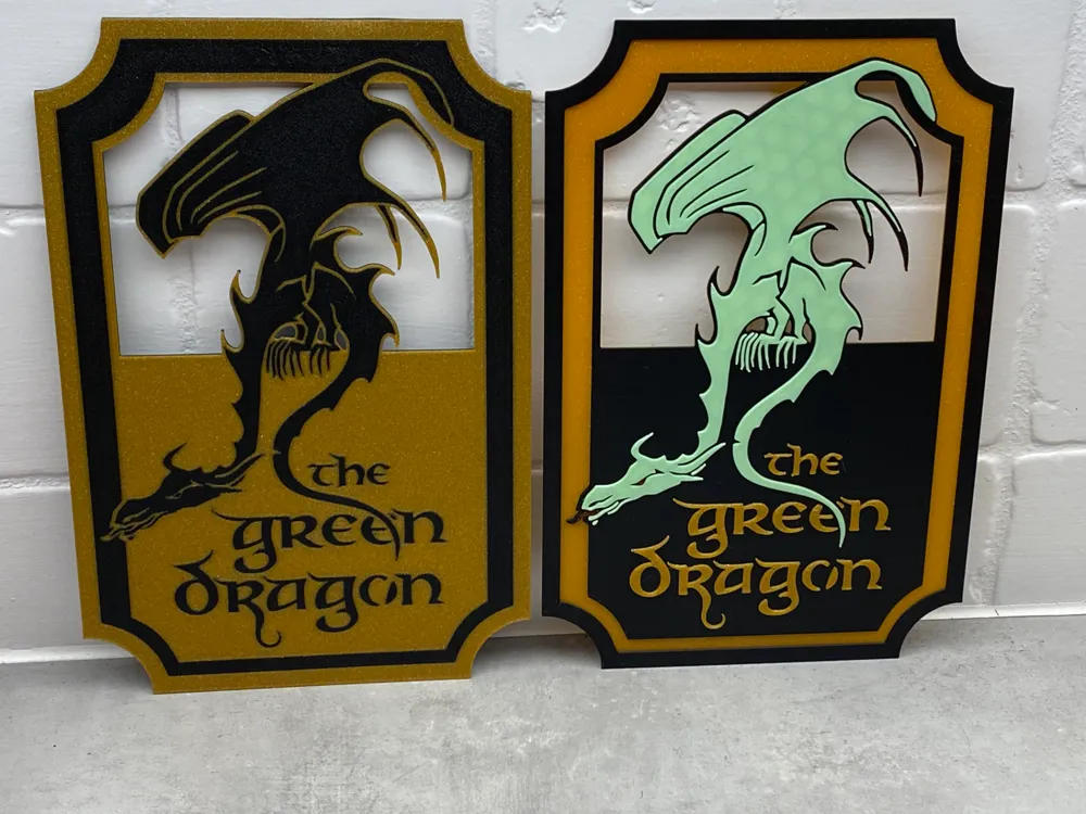 Lord of the rings Green Dragon LOTR sign FaceDown by Mrtk1970 ...