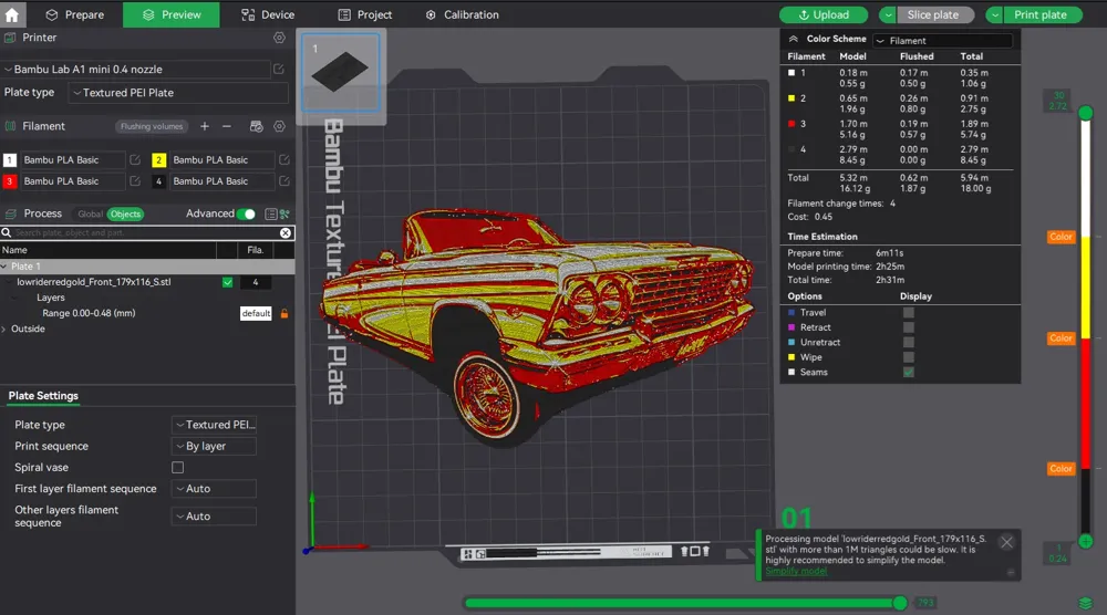 Lowrider Red and Gold Plaque HueForge by NoProblem MakerWorld: Download Free 3D Models