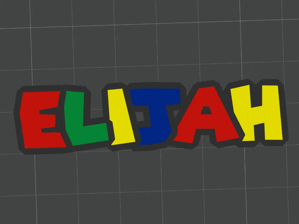 Mario Brothers Style Name Plate for Elijah by 3D Magic - MakerWorld