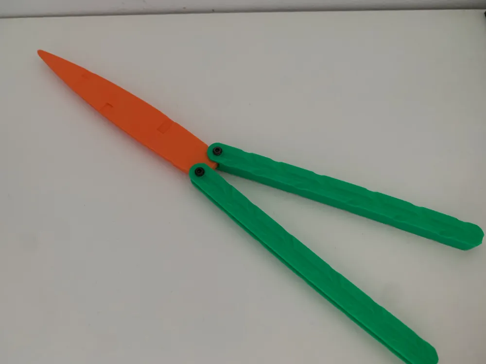Carrot Balisong (Butterfly Knife) Fidget Toy - Free 3D Print Model ...