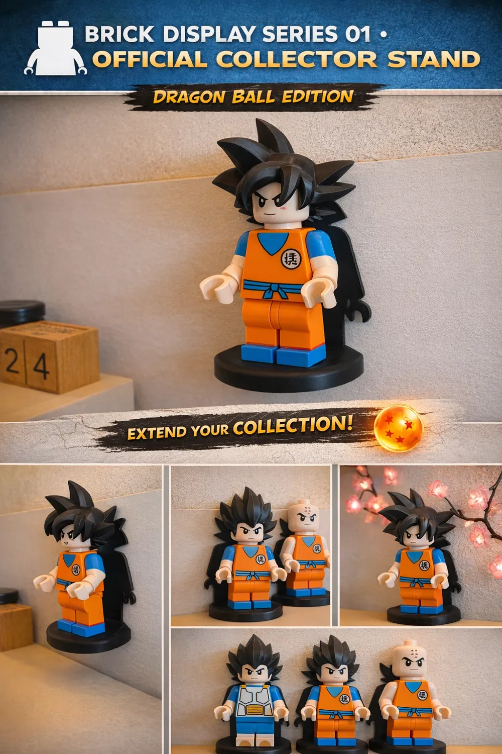 Wall Stand – Dragon Ball Series | Display System - Free 3D Print Model ...