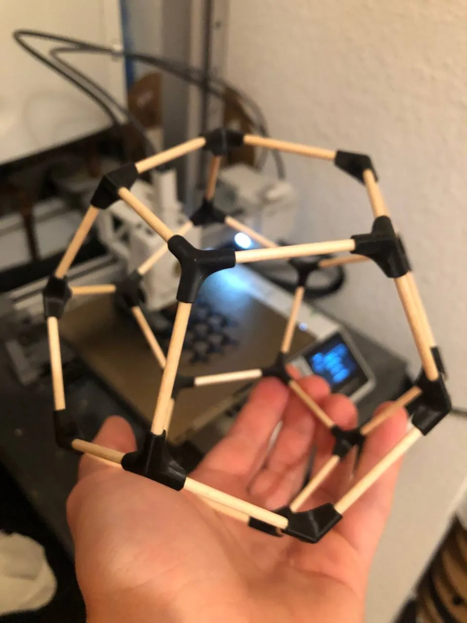 dodecahedron vertex for wood skewer by ReeCAD - MakerWorld