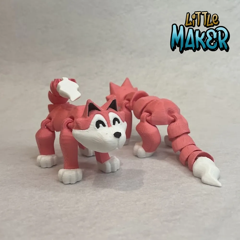Cute Flexi Wolf — Articulated, Print-in-Place by Little Maker ...