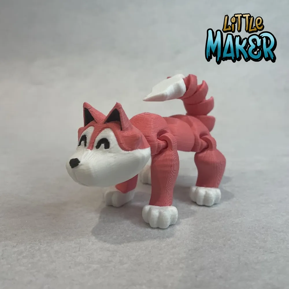 Cute Flexi Wolf — Articulated, Print-in-Place - Free 3D Print Model ...