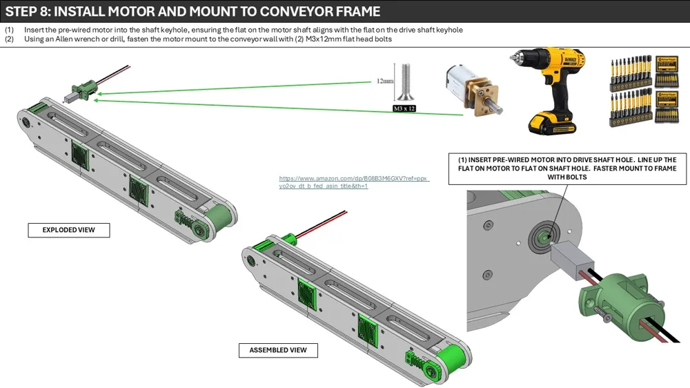 Mini Conveyor and Belt - Motorized - Free 3D Print Model - MakerWorld