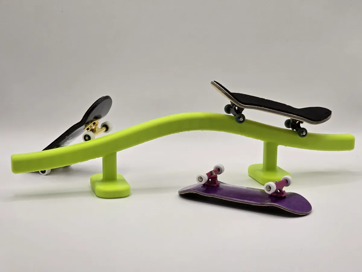 Skate Fingerboard Crooky Grind Rail Trick Obstacle - Free 3D Print ...