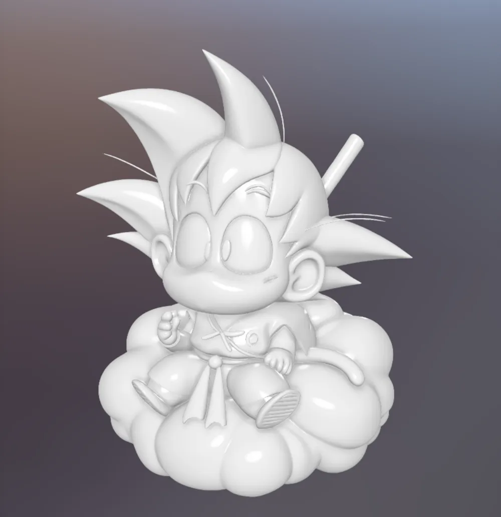 Young Goku on Flying Nimbus - Free 3D Print Model - MakerWorld