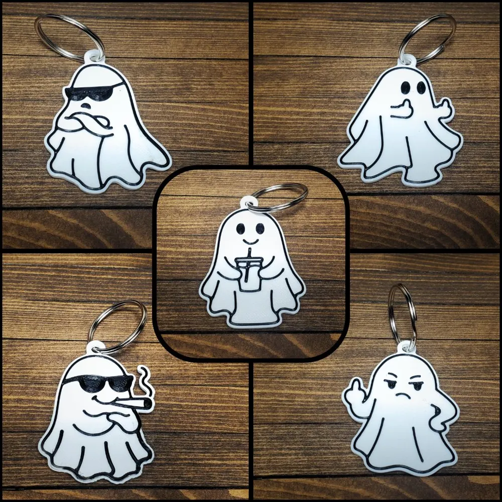 Cute Ghost Keychains - Free 3D Print Model - MakerWorld