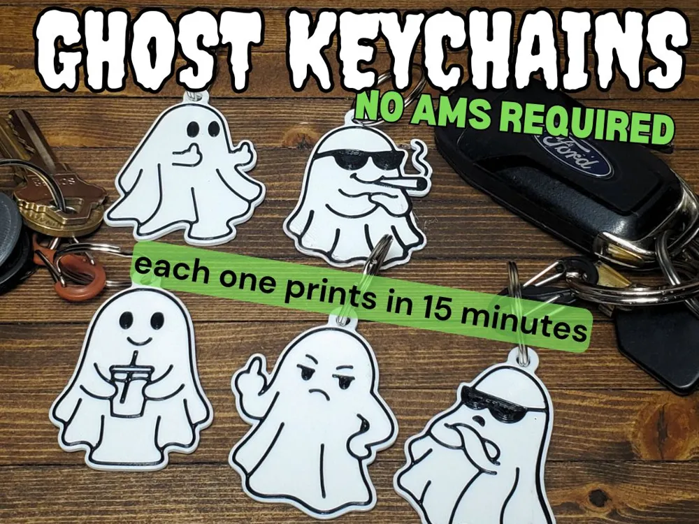 Cute Ghost Keychains - Free 3D Print Model - MakerWorld