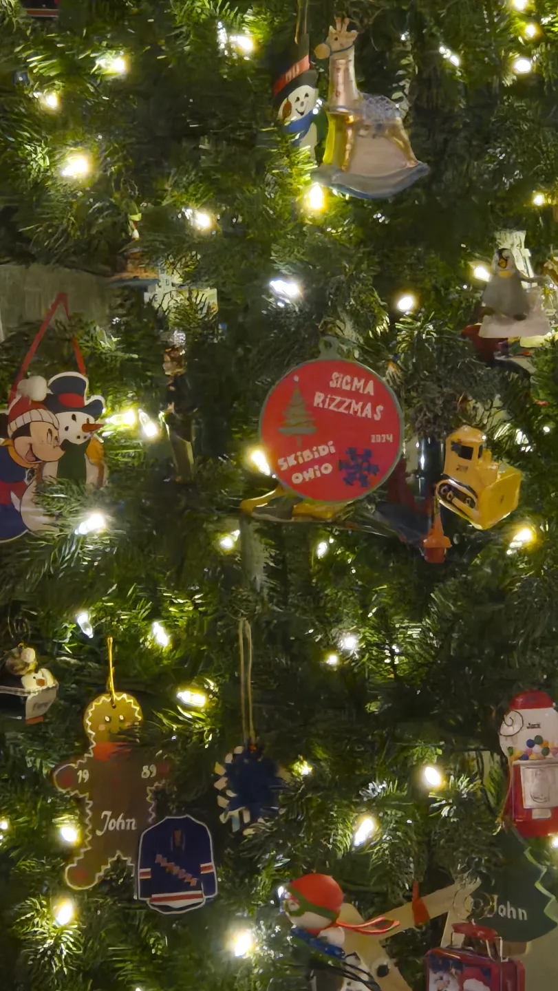 Sigma Rizzmas skibidi OhiO Christmas Tree Ornament by psybertech ...