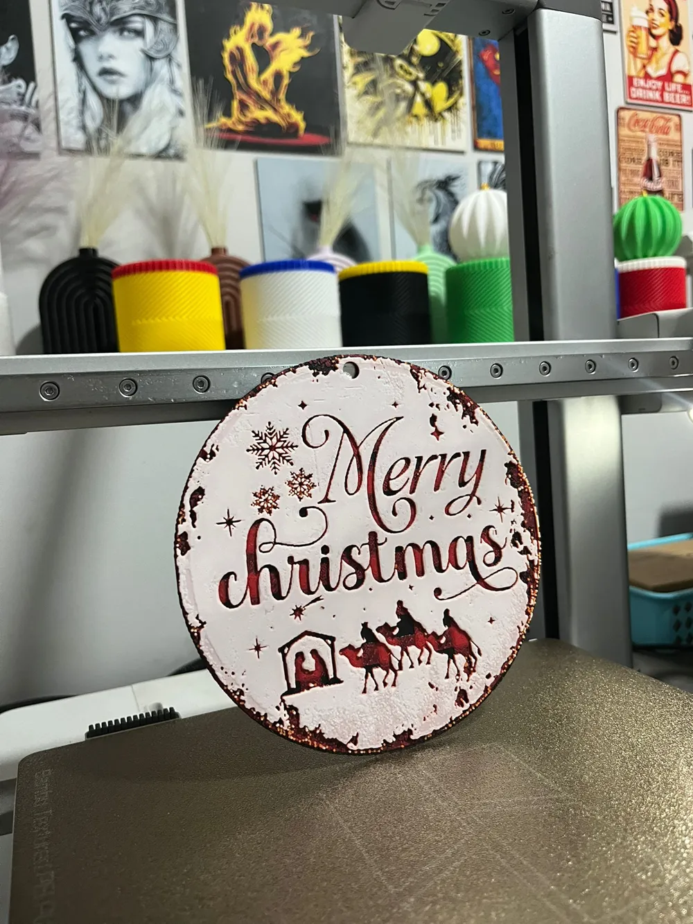 Vintage Merry Christmas Hueforge Signboard - Free 3D Print Model ...