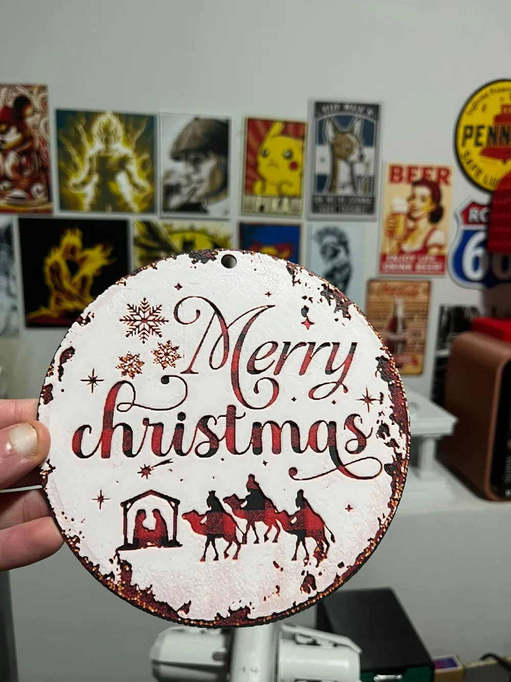 Vintage Merry Christmas Hueforge Signboard - Free 3D Print Model ...