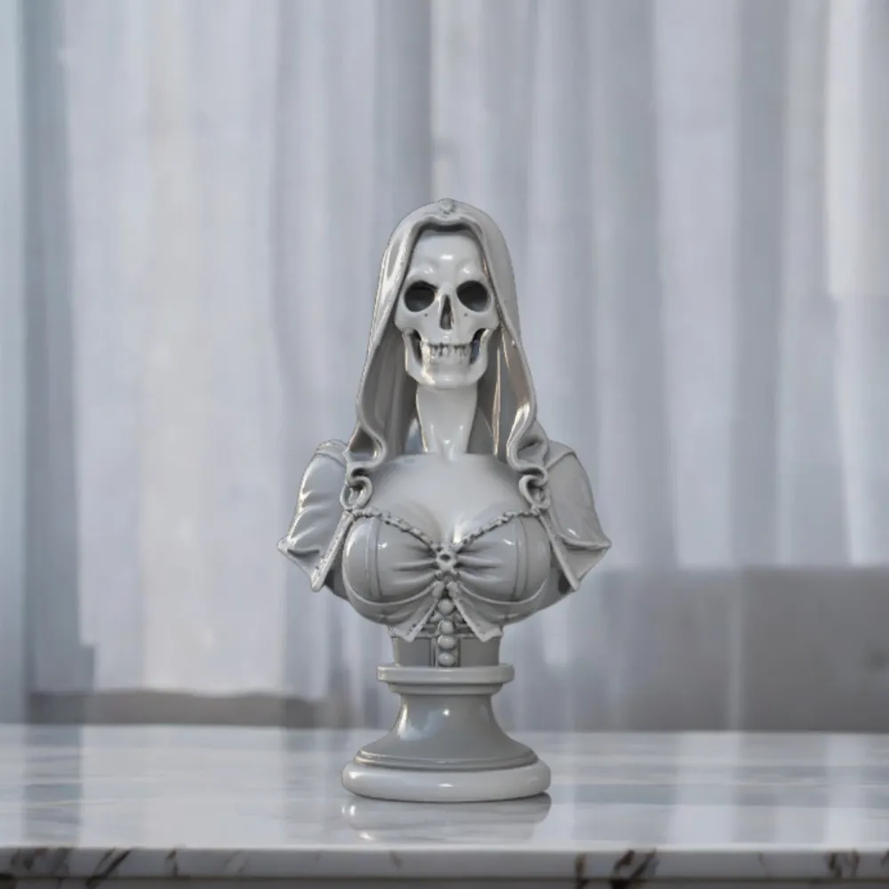 Lady Death Statue - Free 3D Print Model - MakerWorld