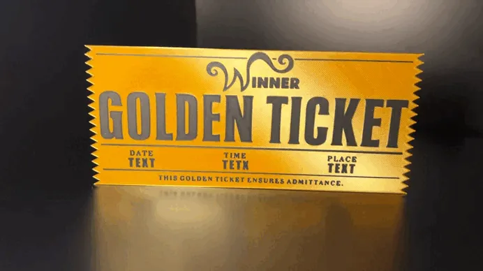 Wonka Winner: Customizable Golden Ticket - Free 3D Print Model - MakerWorld