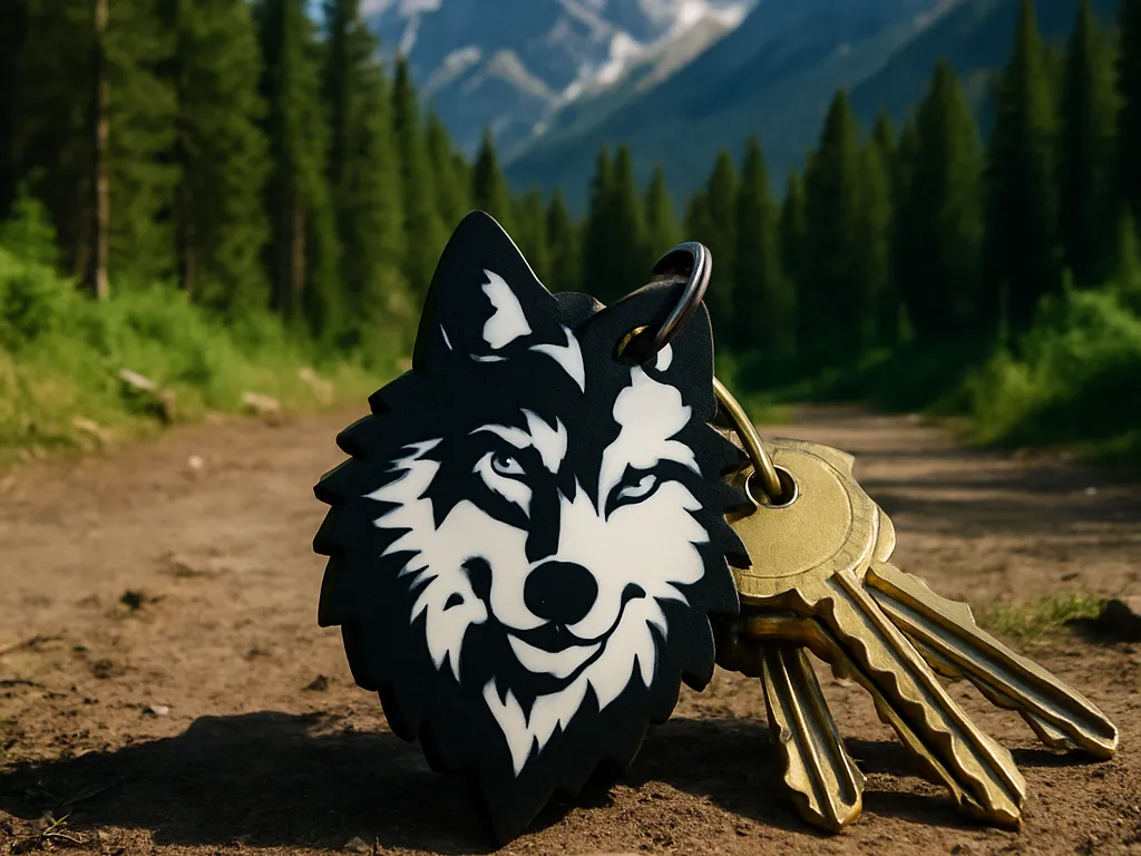 wolf keychain - Free 3D Print Model - MakerWorld