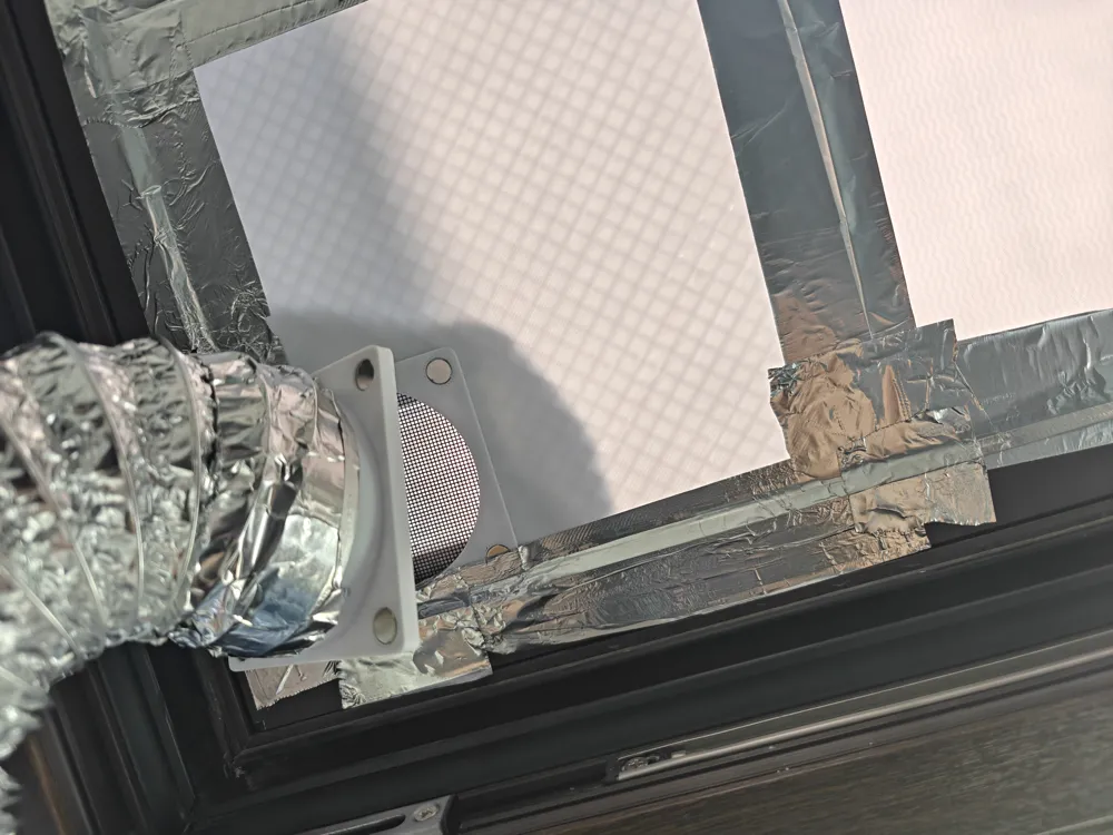 Anti-backdraft exhaust solution without damaging the screen window ...